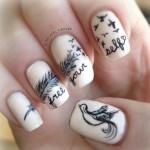 40+ Examples of Feather Nail Art | Art and Design