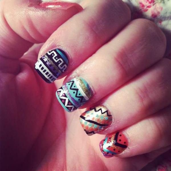 65 Colorful Tribal Nails Make You Look Unique | Art and Design
