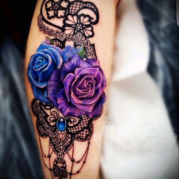 Rose And Lace Tattoo
