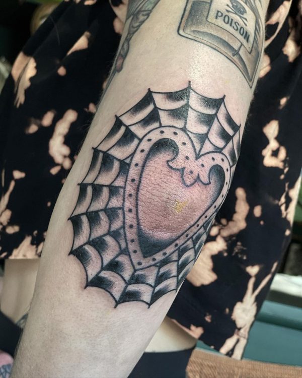 40 Striking Elbow Spiderweb Tattoo Designs | Art and Design