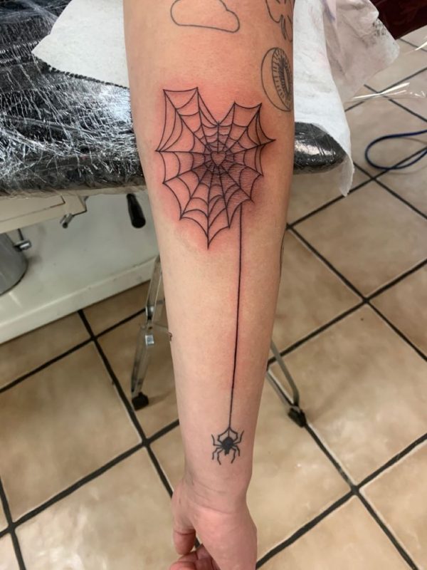 40 Striking Elbow Spiderweb Tattoo Designs | Art and Design